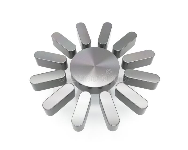 3d brushed metal sun icon stock illustration. Illustration of material ...