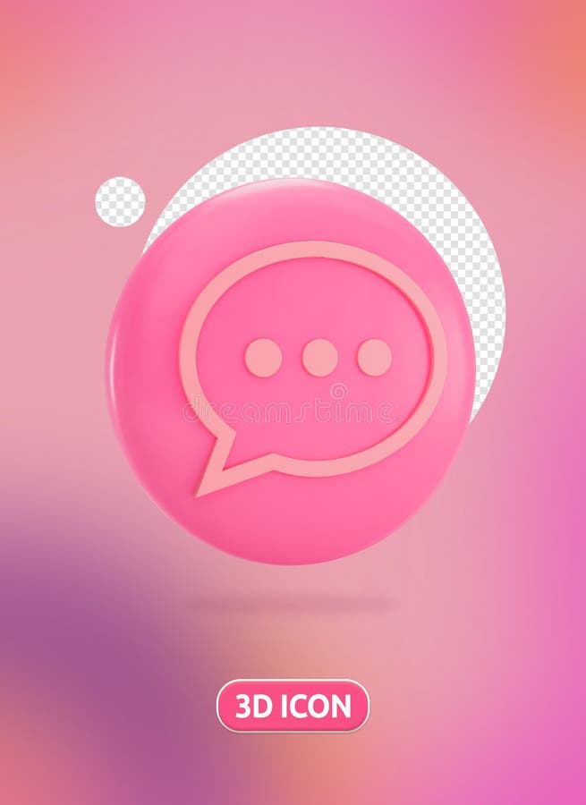 3D Bubble Chat Icon Left View for Your Business Stock Image ...