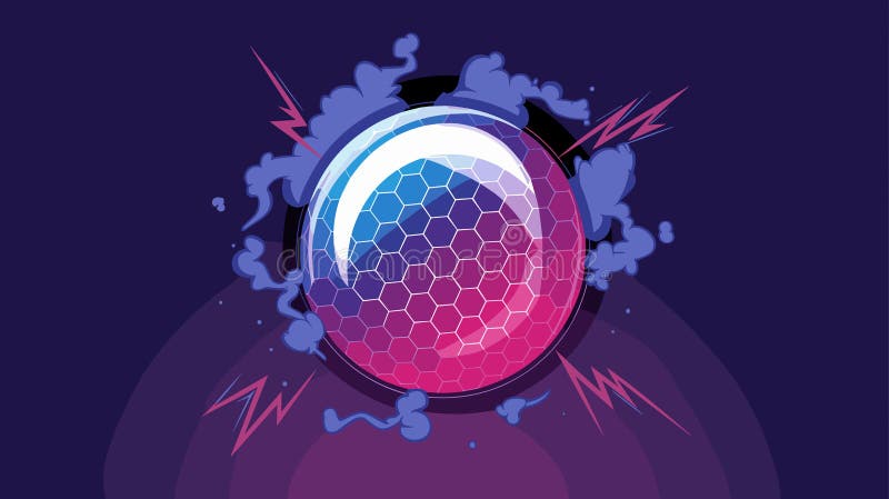 3d Bubble Shield with Energy and Thunder Effect. Abstract Protect ...