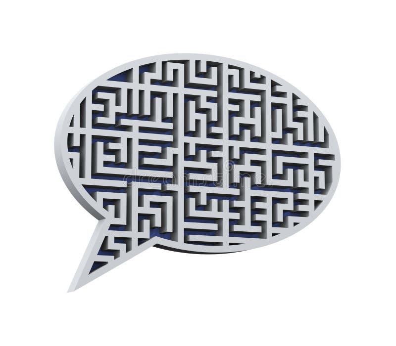 3d Bubble Speech Labyrinth Maze Stock Illustration - Illustration of ...