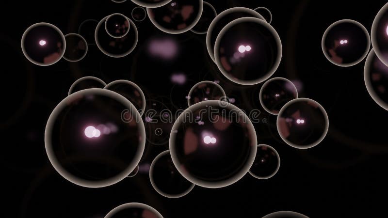 3d Bubbles Move in Stream. Design. Large Soap Bubbles Move in Stream on ...