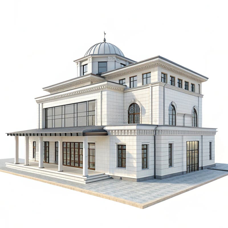 3D Building Design Isolated on Transparent Background Stock ...