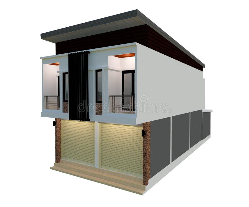 3D Building Isolated Render Stock Illustration - Illustration of ...