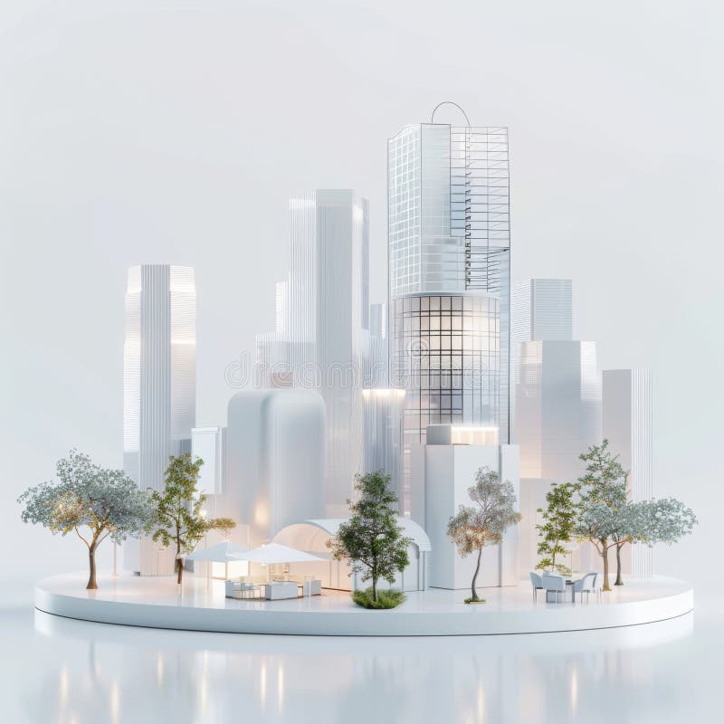 3D Building Modern Architecture Design Model Visualization Modern ...