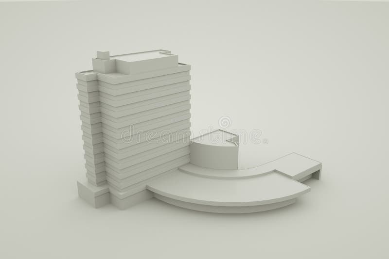 3D Building in Motion. Nice 3D Rendering Stock Illustration ...