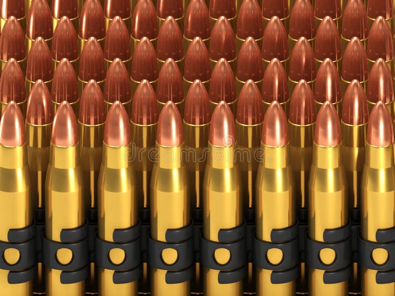 9mm Bullets and casings stock illustration. Illustration of firearm ...