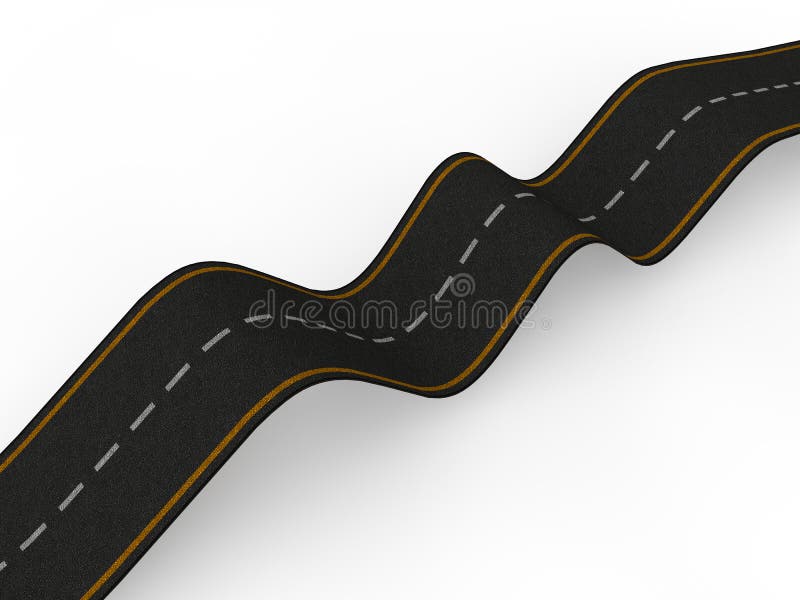 3d Bumpy Road with Ups and Downs Stock Illustration - Illustration of ...