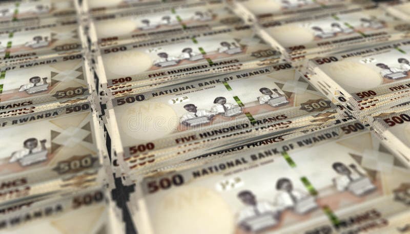 3D Pile of Rwanda 500 Francs Money Banknote Stock Illustration ...