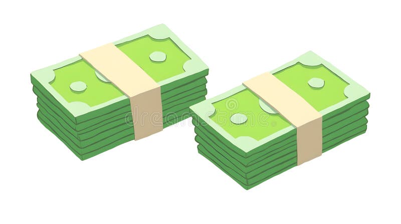 3d Bundle of Dollar Banknotes. Money Stack in Realistic Cartoon Style ...