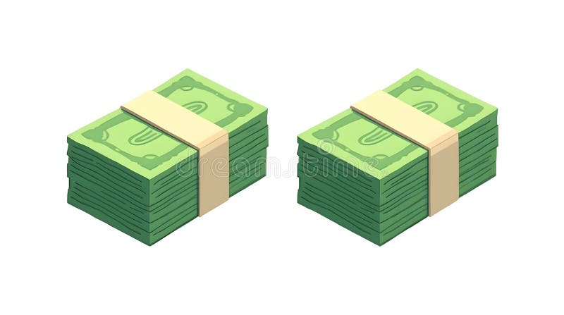 3d Bundle of Dollar Banknotes. Money Stack in Realistic Cartoon Style ...