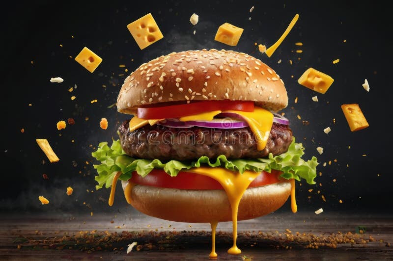 Hyper-Realistic Gourmet Cheeseburger Stock Photo - Image of gourmet ...