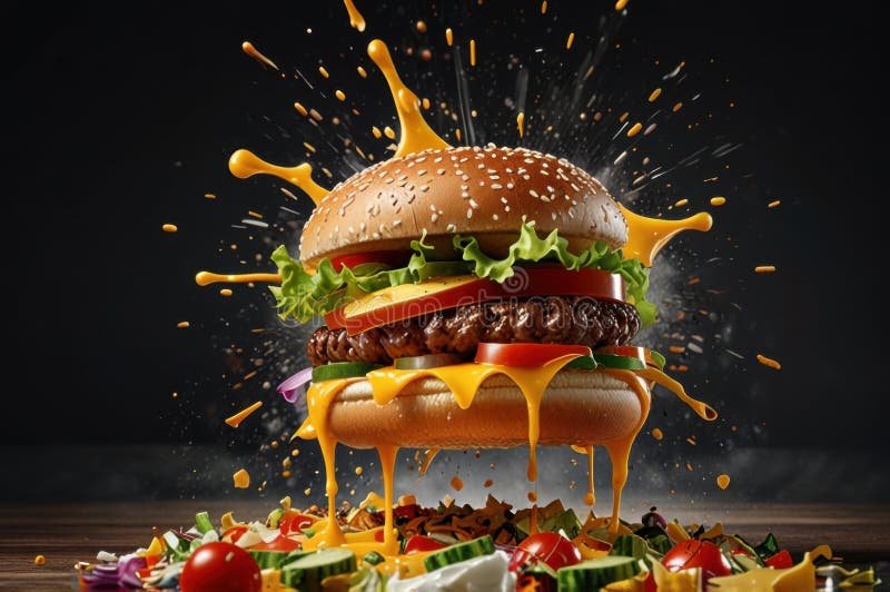 Hyper-Realistic Gourmet Cheeseburger Stock Photo - Image of gourmet ...