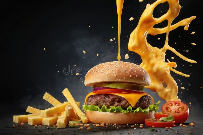 3D Burger with Realistic Textures, Featuring a Beef Patty and Crisp ...