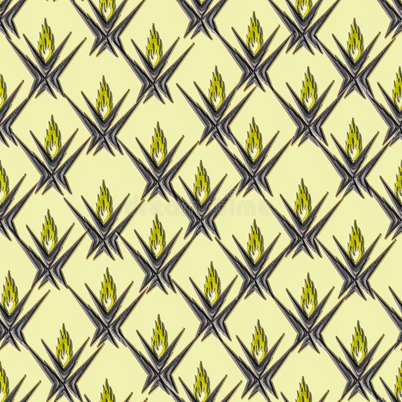 3d Burning Fire Shaped Symbol Seamless Pattern Stock Illustration ...