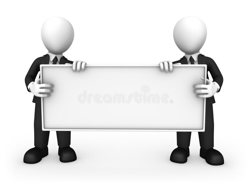 3d Busines People with Empty Board in Hands Stock Illustration ...