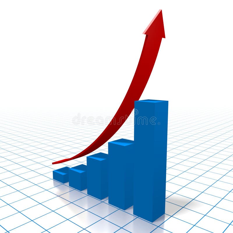 3D growth chart stock illustration. Illustration of growth - 65525913