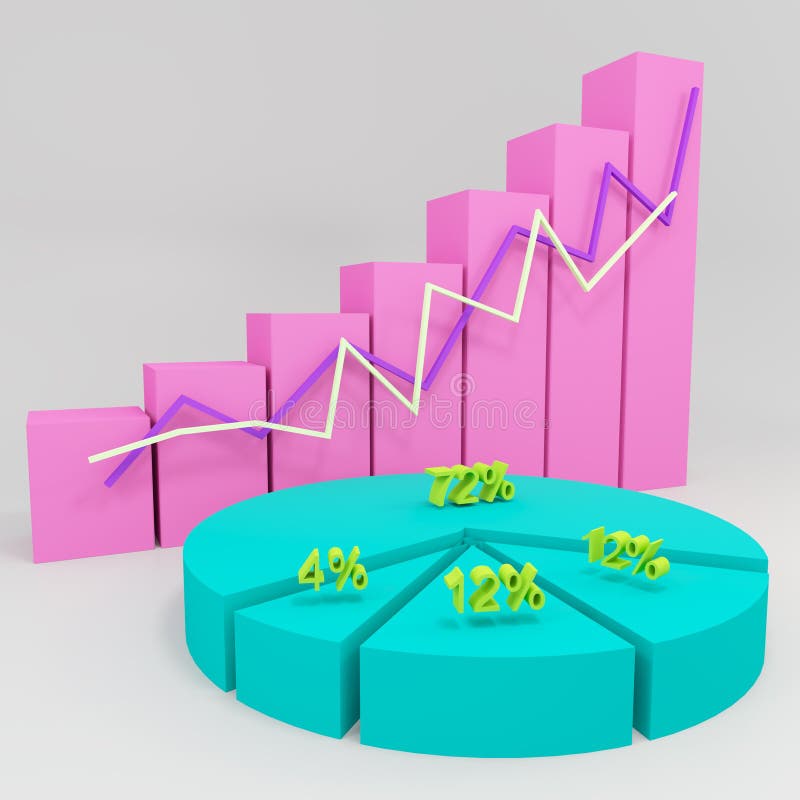 3d business chart stock illustration. Illustration of growth - 43188574