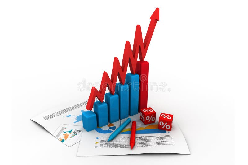 3d business graph stock illustration. Illustration of black - 43857777