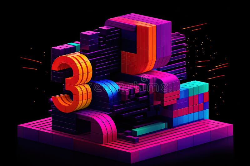 3D Business Graph with Organized Bars and Information Blocks. Abstract ...
