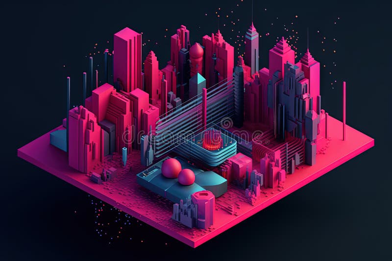 3D Business Graph with Organized Bars and Information Blocks. Abstract ...