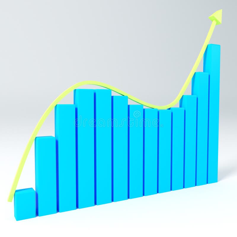 3D Business graph up stock illustration. Illustration of growth - 58571120