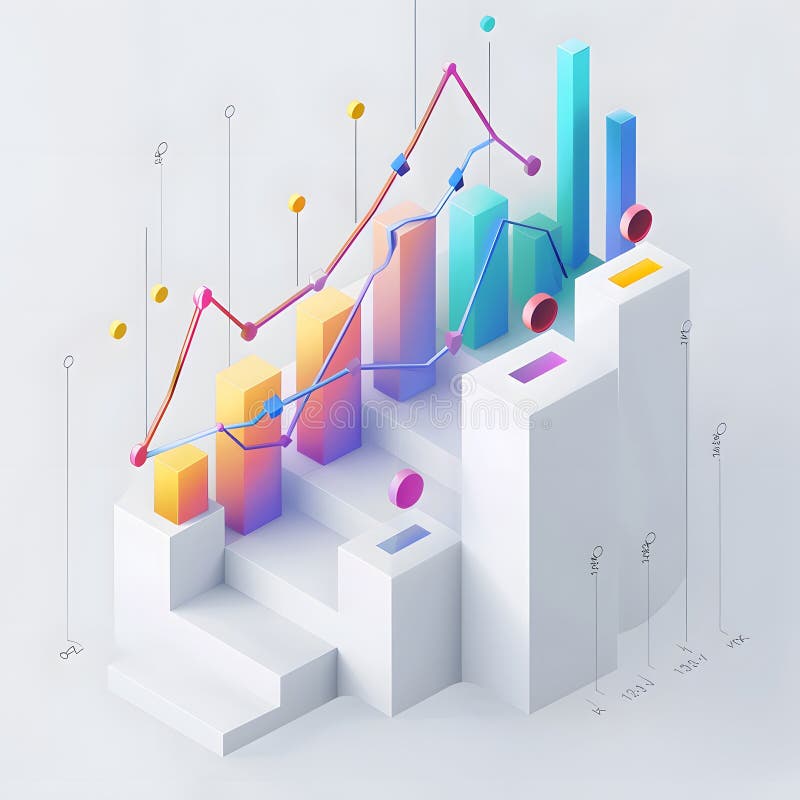 3D Business Growth Chart in Futuristic Design, Ai Generated Editorial ...
