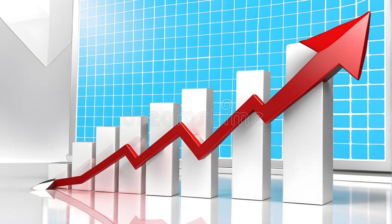 3d business growth graph stock illustration. Illustration of investment ...