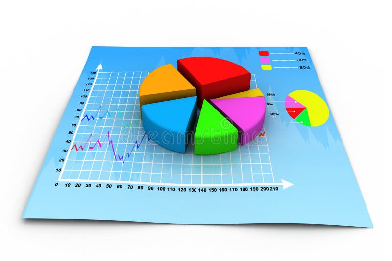 3d Business Growth Pie Graph Stock Illustration - Illustration of ...