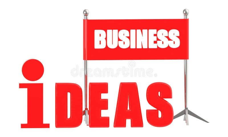 3d Business Ideas Text in White Isolated Background Stock Illustration ...