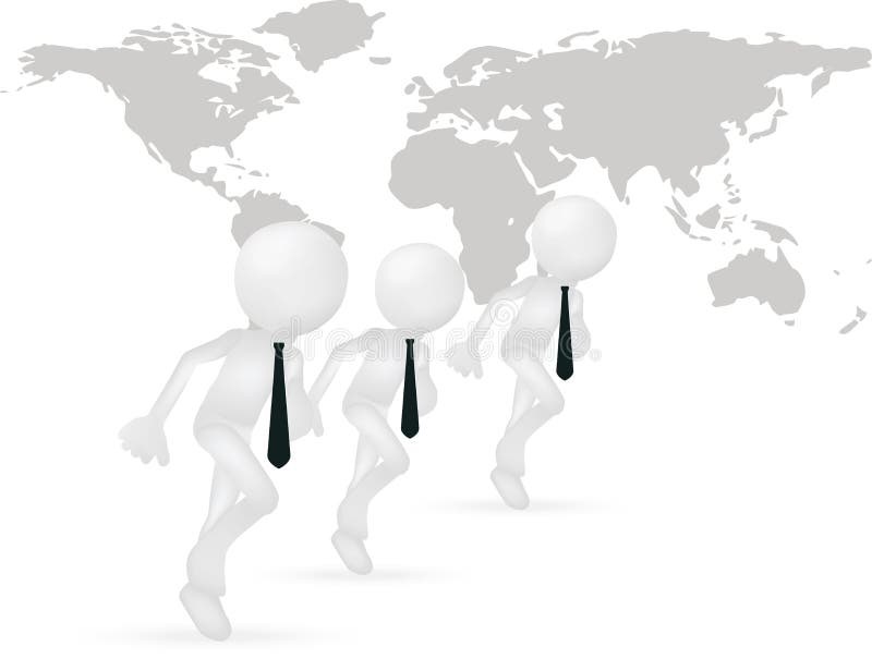 3d People - Man Running through an Open Door Stock Illustration ...