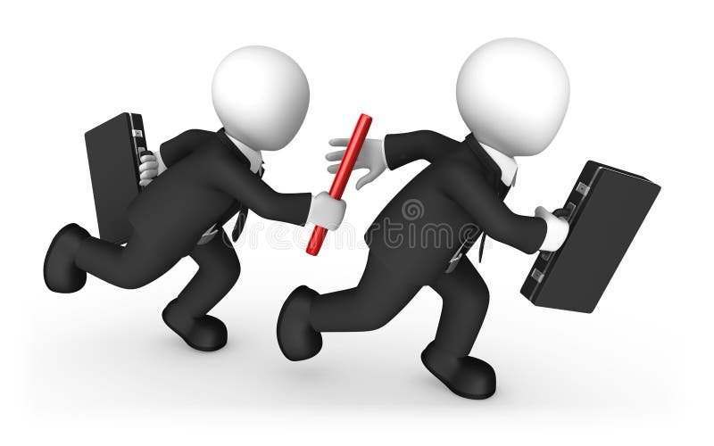 3d Business People with Baton. Teamwork Concept Stock Illustration ...