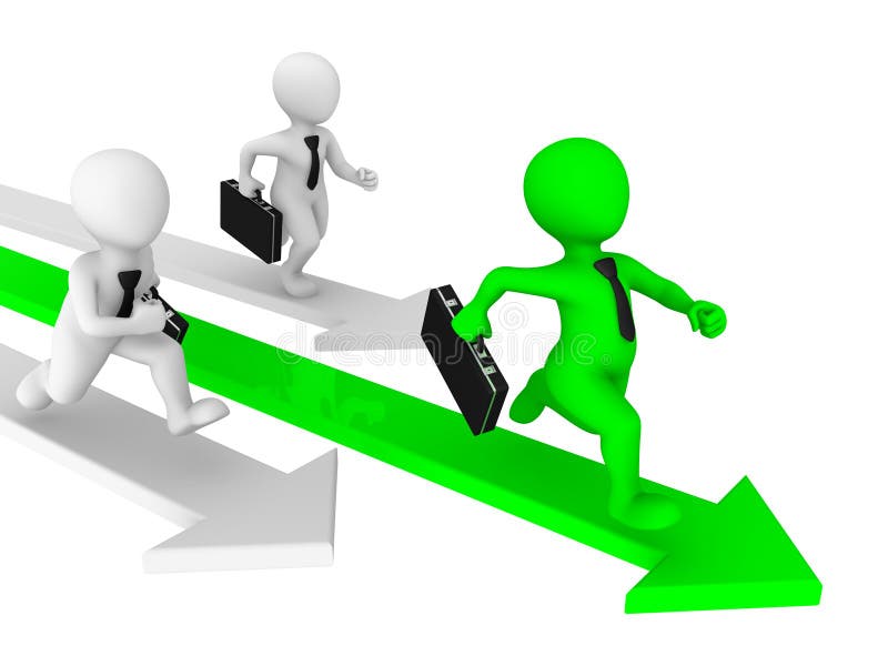 3d Business People. Competition Stock Illustration - Illustration of ...