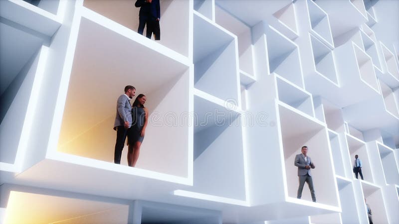 Cubic Structure. Business and Financial Concept. Realistic 4k Animation ...