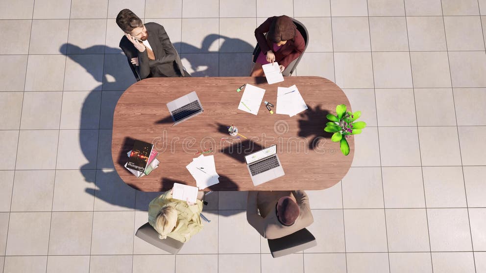 3D Business People Sitting Top View 3d Stock Illustration ...