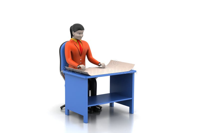 3d business people working stock illustration. Illustration of modern ...