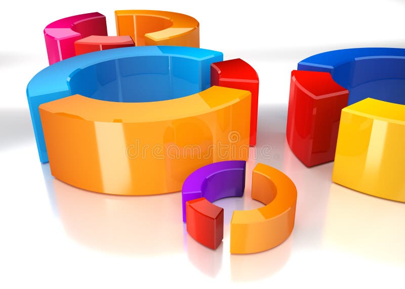 3D Scene with Business Symbols. Stock Illustration - Illustration of ...