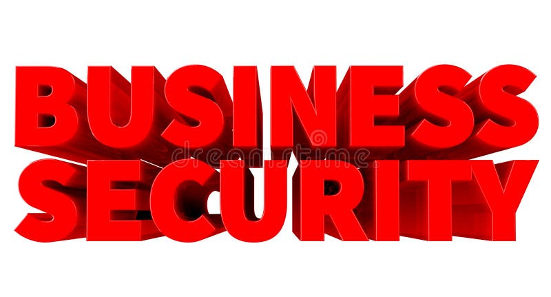 3D BUSINESS SECURITY Word EXPLANATION Word Isolated on White Background ...
