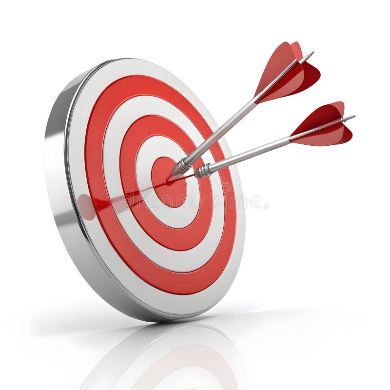 3D Business Target Concept Icon Isolated on White Background Stock ...