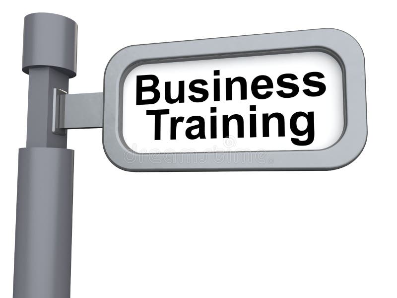 3d Business Training Sign Post Stock Illustration - Illustration of ...