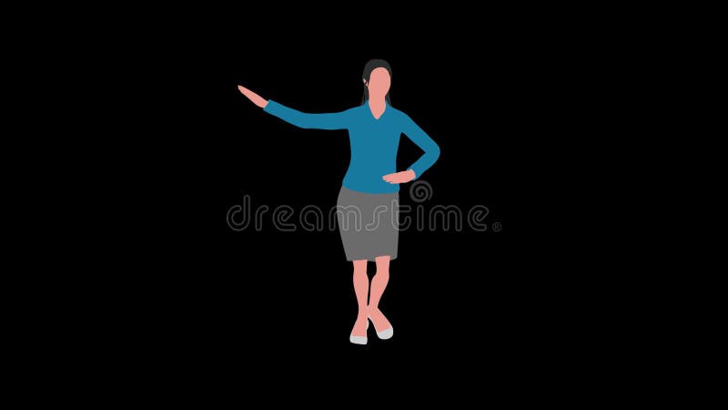2D Business Woman Dance Loop 3D Video Animation Stock Video - Video of ...