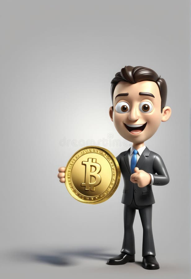 3d Businessman with Bitcoin 3d Businessman with Bitcoin 3d Illustration ...