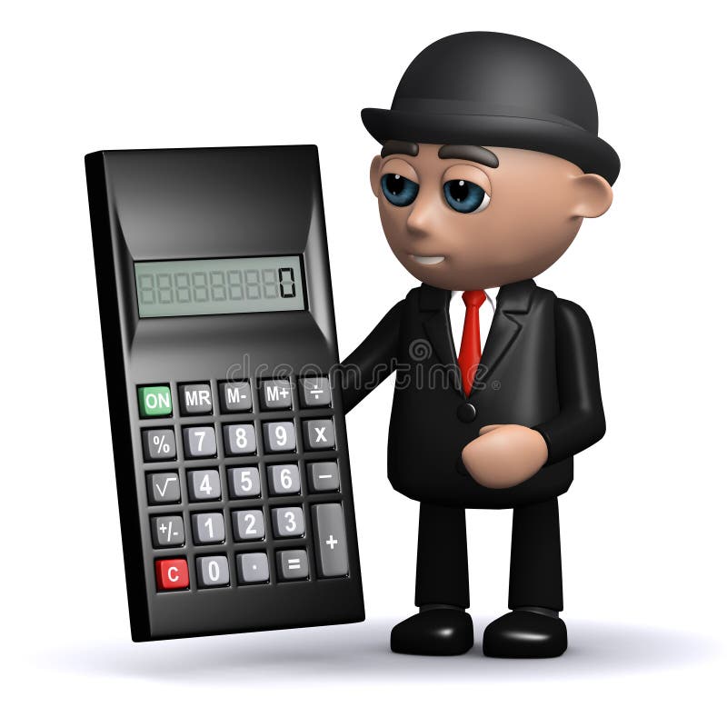 3d Businessman Does the Math Stock Illustration - Illustration of ...