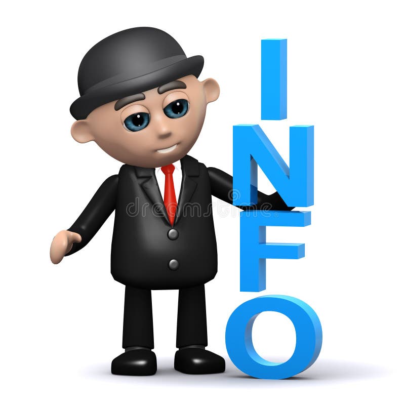 3d Businessman Has Information Stock Illustration - Illustration of ...