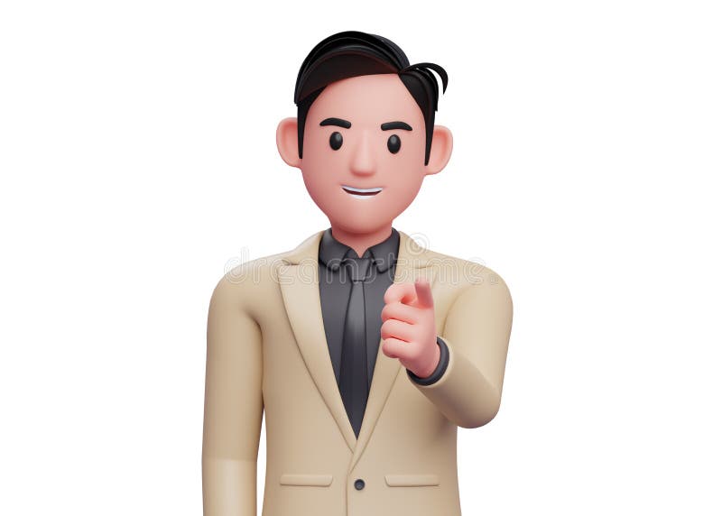 3d Businessman Pointing at the Camera Stock Illustration - Illustration ...