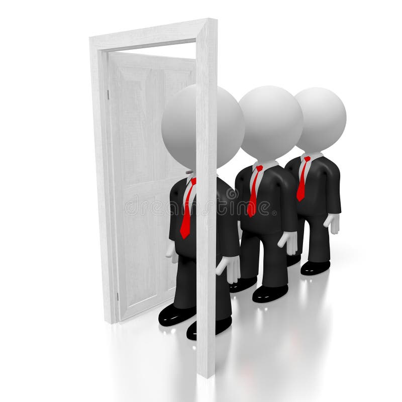 3D Businessman, Queue Concept Stock Illustration - Illustration of ...