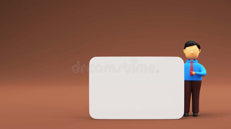 3D Businessman Showing Empty Board Against Copper Stock Illustration ...