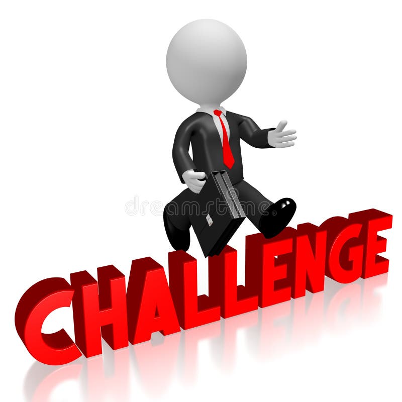 3D Jumping Businessman - Challenge Concept Stock Illustration ...