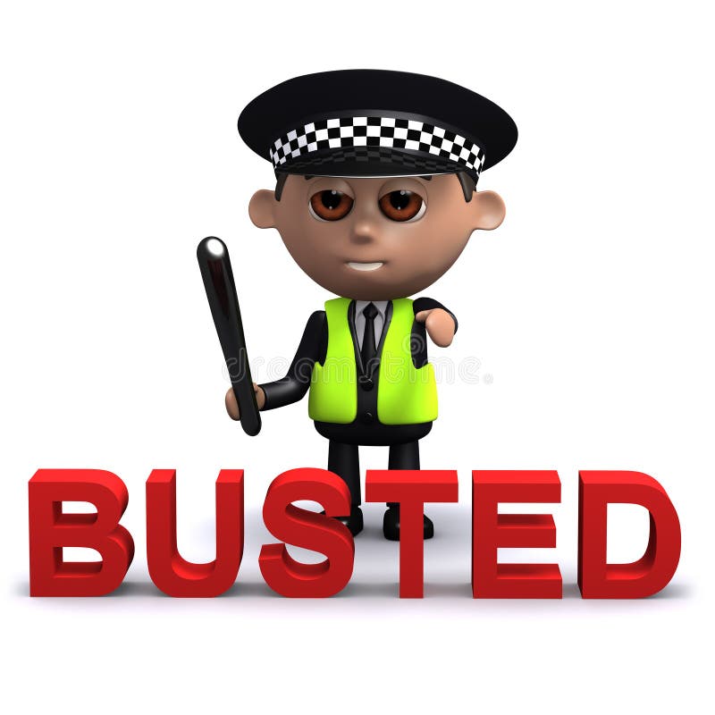 3d Busted by the law stock illustration. Illustration of crime - 39319366