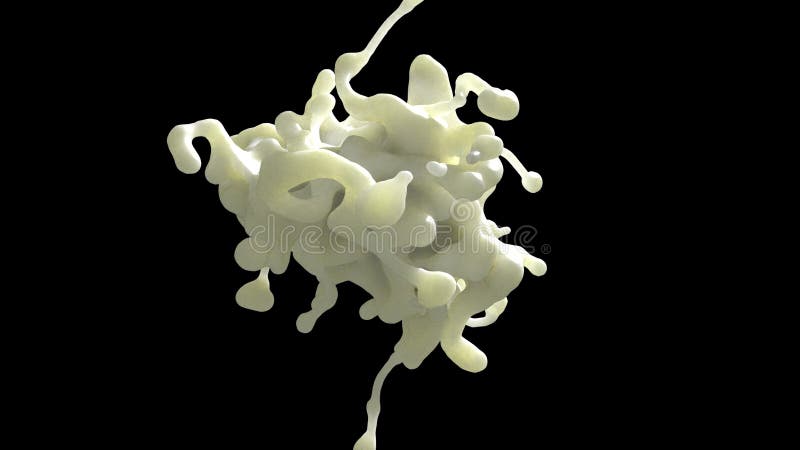 3D Butter Splash on Black Bg Super Slow Motion 3d Stock Illustration ...