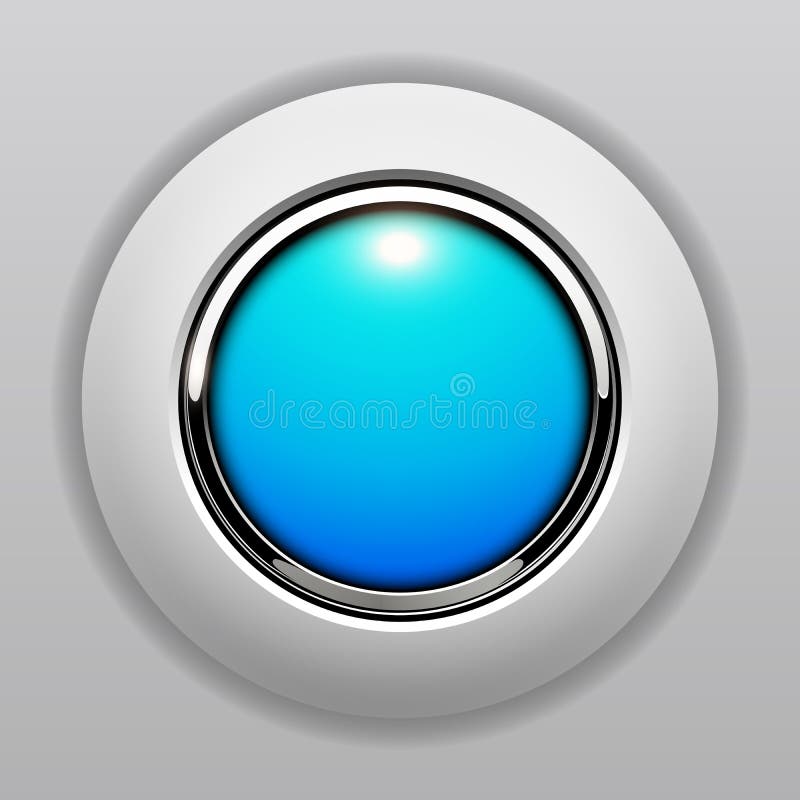 Push button blue stock vector. Illustration of circle - 131836139